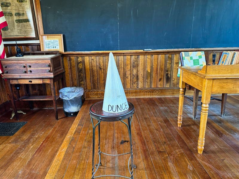 Dunce Hat in Old One Room School Stock Photo - Image of children, class ...