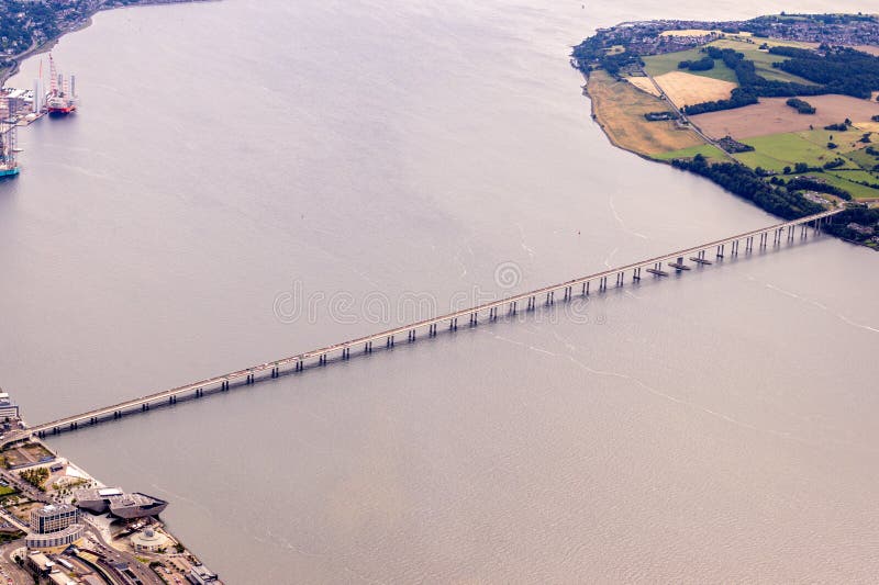 Dundee Railway Bridge from the Air Stock Photo - Image of construction ...