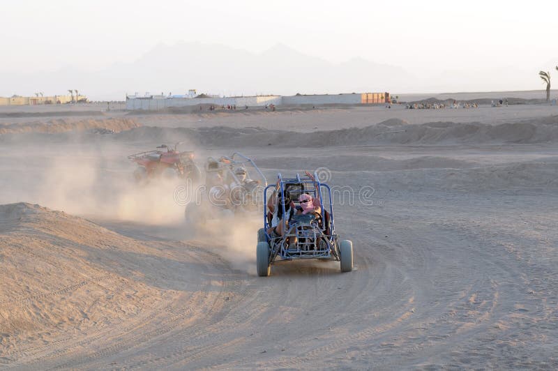 Dune Buggies Racing in Desert Stock Image - Image of races, bending ...