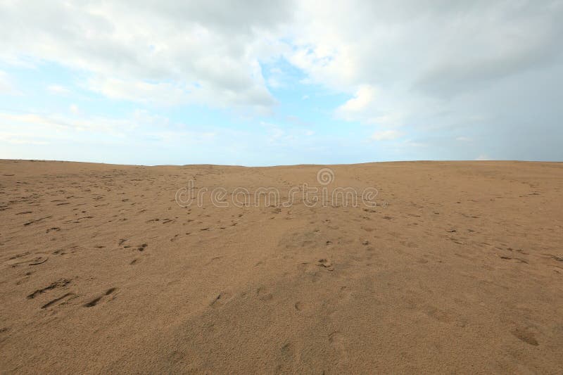 Dune of Snad and the Blue Sky with White Clouds without People Stock ...