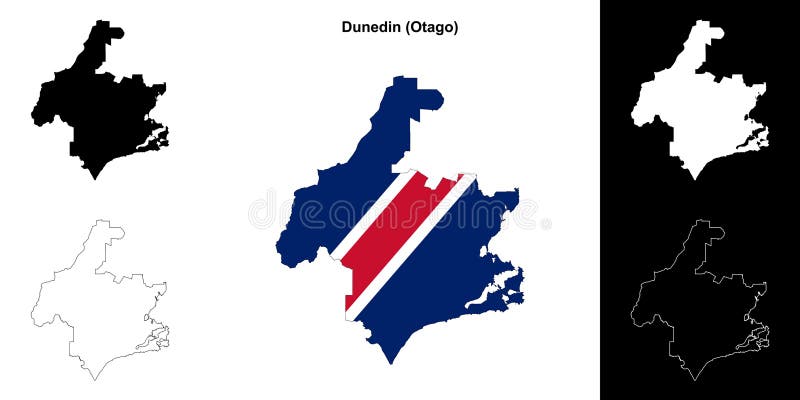 Dunedin outline map stock vector. Illustration of detailed - 335013573