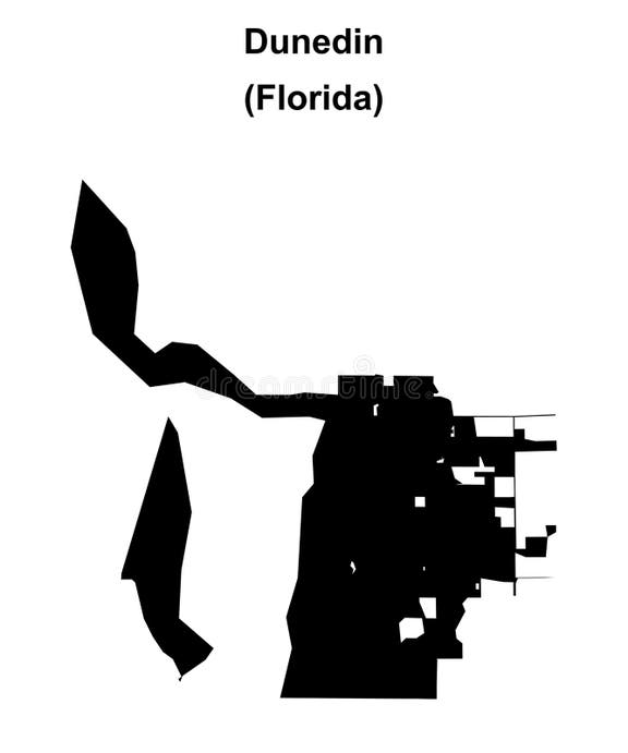 Dunedin outline map stock vector. Illustration of contour - 357250065