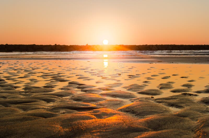 Dunes sunset on the beach stock photo. Image of dunes - 126715118