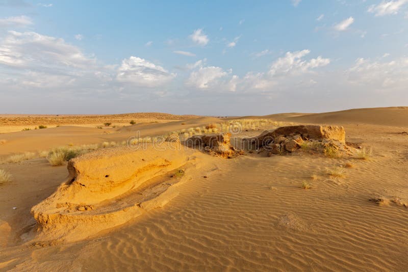 Dunes of Thar Desert, Rajasthan, India Stock Photo - Image of daylight ...
