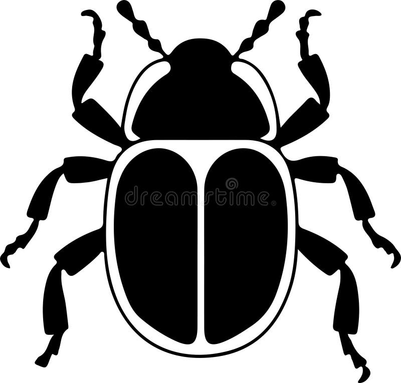Dung Beetle Outline Silhouette Generative Ai Stock Vector ...
