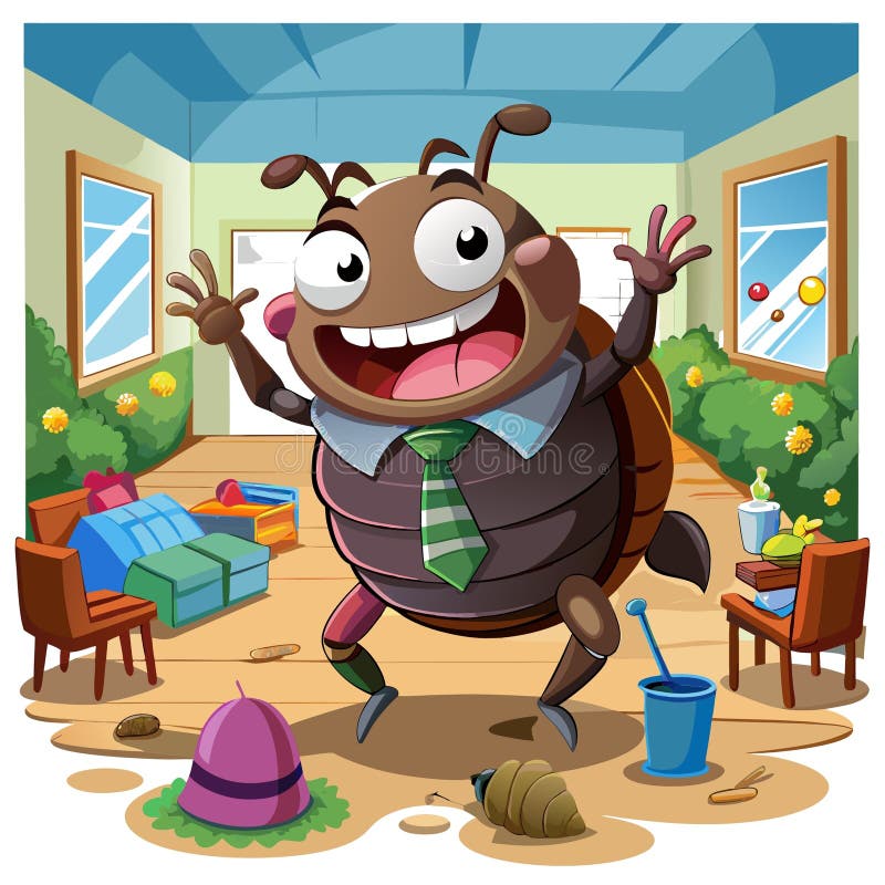 Dung Beetle Bug Kind Laughs School Vector Stock Vector - Illustration ...