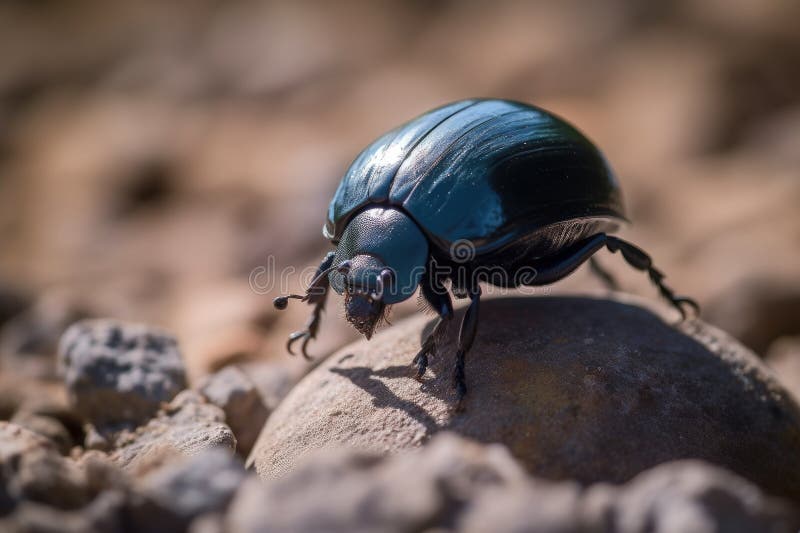 Dung Beetle in a Close Up View Created with Generative AI Technology ...