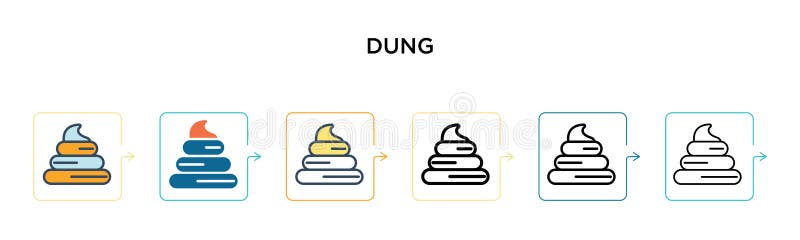 Dung Vector Icon in 6 Different Modern Styles. Black, Two Colored Dung ...