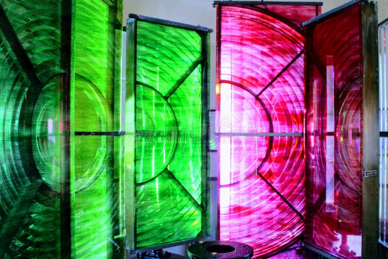 Dungeness Lighthouse Red and Green Stock Photo - Image of light, street ...