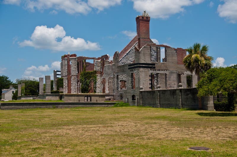 Dungeness Mansion Ruins on Cumberland GA Stock Image - Image of history ...