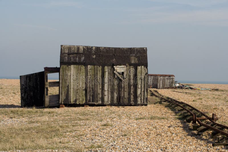 Dungeness Shack and Tracks stock image. Image of kingdom - 5828683