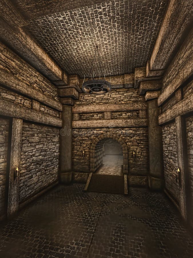 Dungeon corridor stock illustration. Illustration of medieval - 40280012