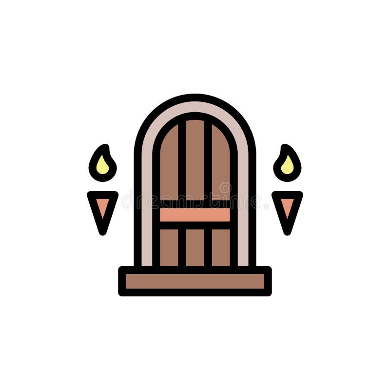 Dungeon Icon. Simple Color with Outline Vector Elements of Video Game ...