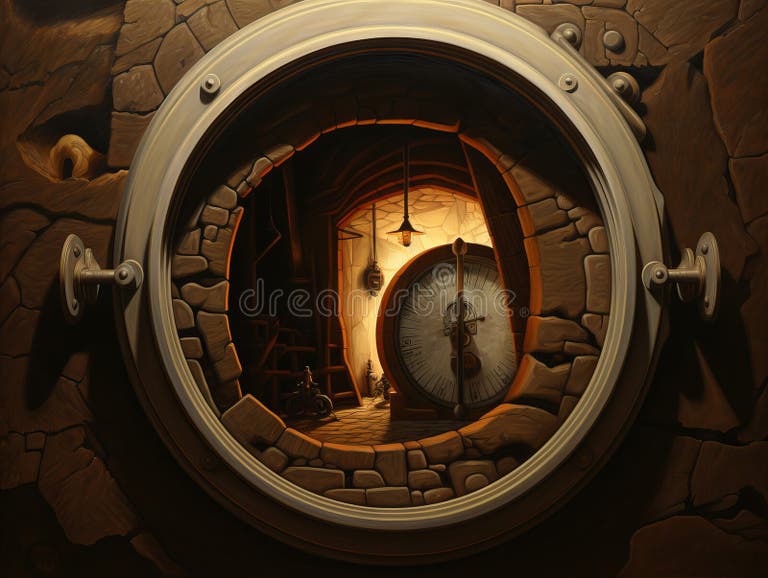 Dungeon Passage through Porthole Stock Illustration - Illustration of ...