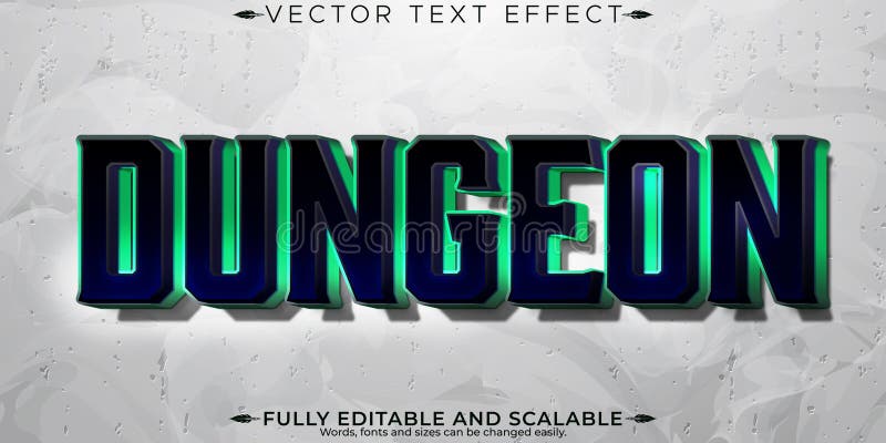 Dungeon Text Effect, Editable Game and Movie Text Style Stock Vector ...