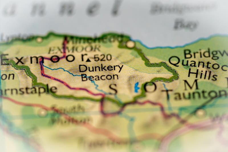 Dunkery Beacon, England Highlighted on a World Map Stock Image - Image ...