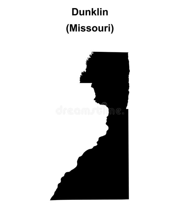 Dunklin outline map stock vector. Illustration of counties - 357453120