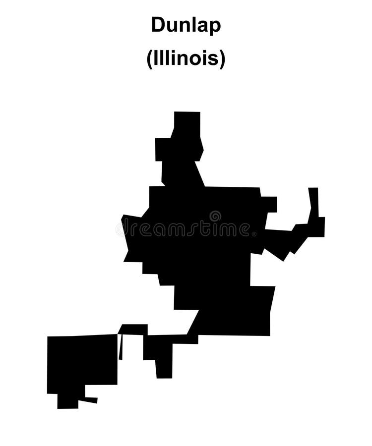 Dunlap outline map stock vector. Illustration of detailed - 387240768