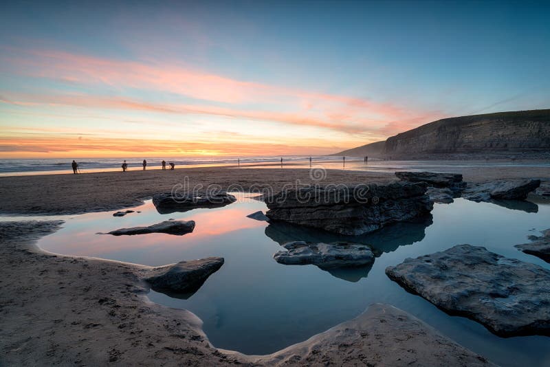 Dunraven Bay in Wales stock photo. Image of rising, coast - 90020436