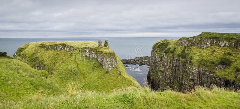 Dunseverick Castle stock photo. Image of cliff, landmark - 60704446