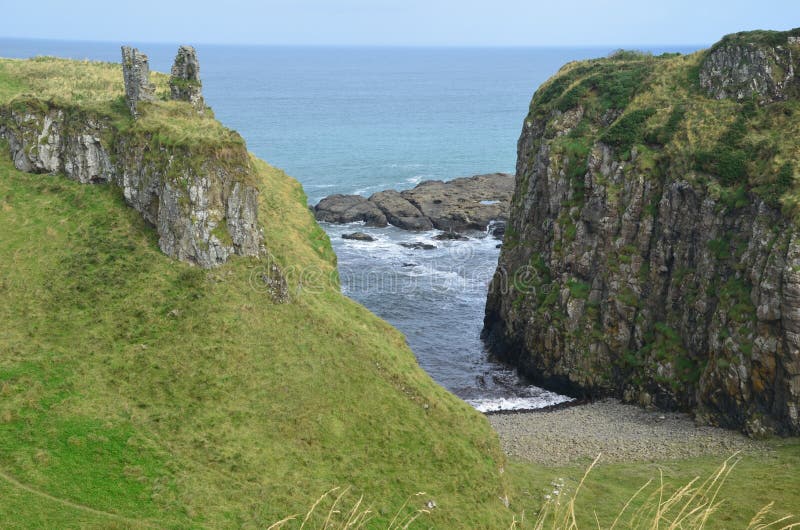 Dunseverick Castle Atlantic Ocean Antrim, Northern Ireland Stock Image ...