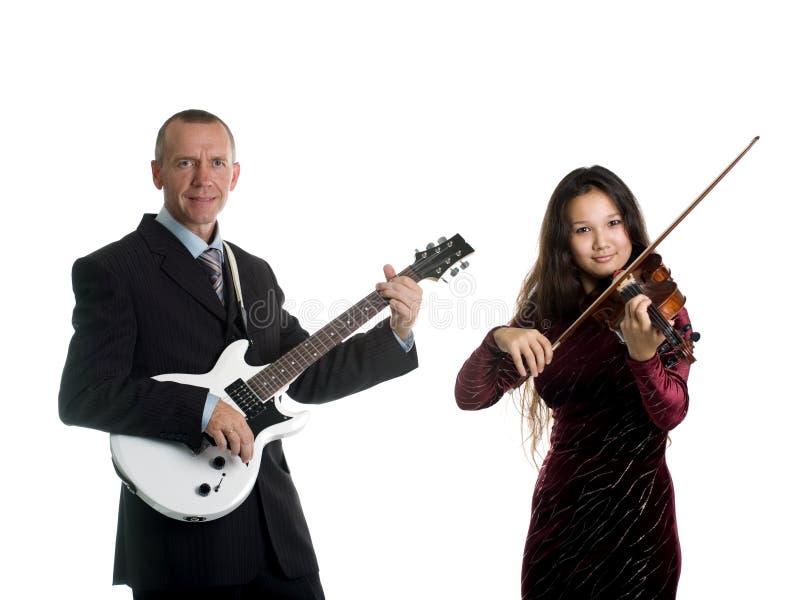 Duo stockbild. Bild von spiel, mann, guitarre, kunst, geiger - 3599787