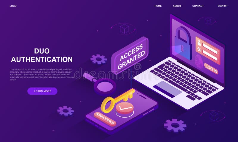 Duo authentication concept stock vector. Illustration of computer ...