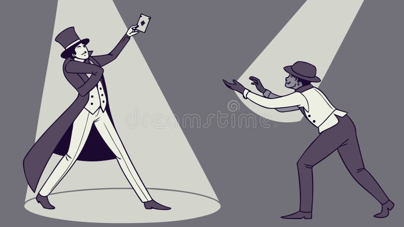 Duo in Spotlights, Theatrical Performance, Vector Design Generative AI ...