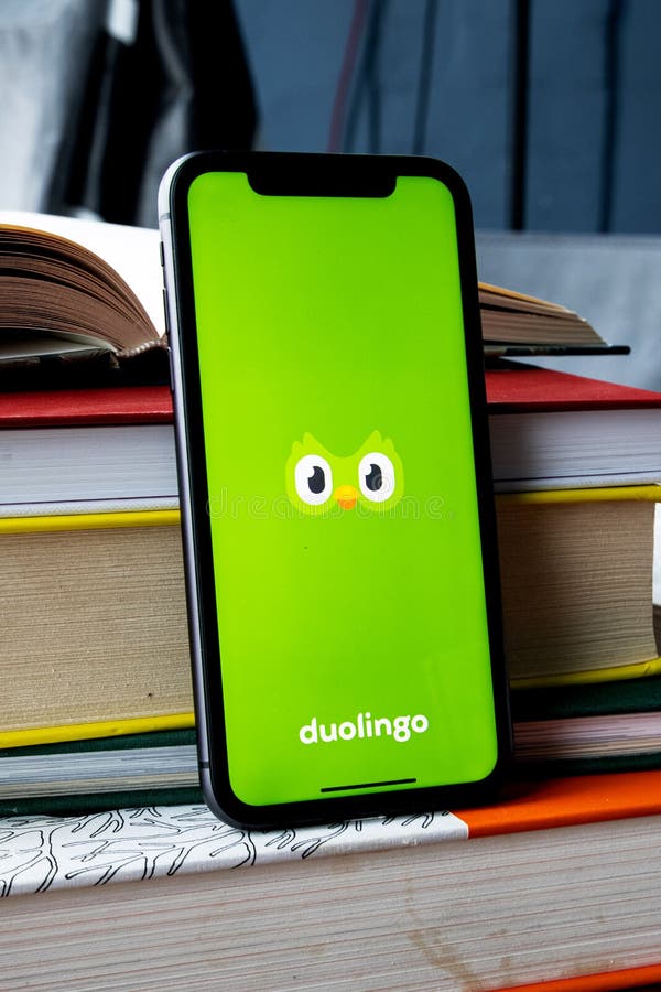 Duolingo App Displayed on Smart Phone. Editorial Image - Image of ...