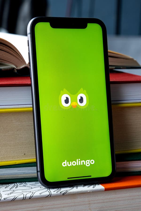 Duolingo App Displayed on Smart Phone. Editorial Stock Image - Image of ...