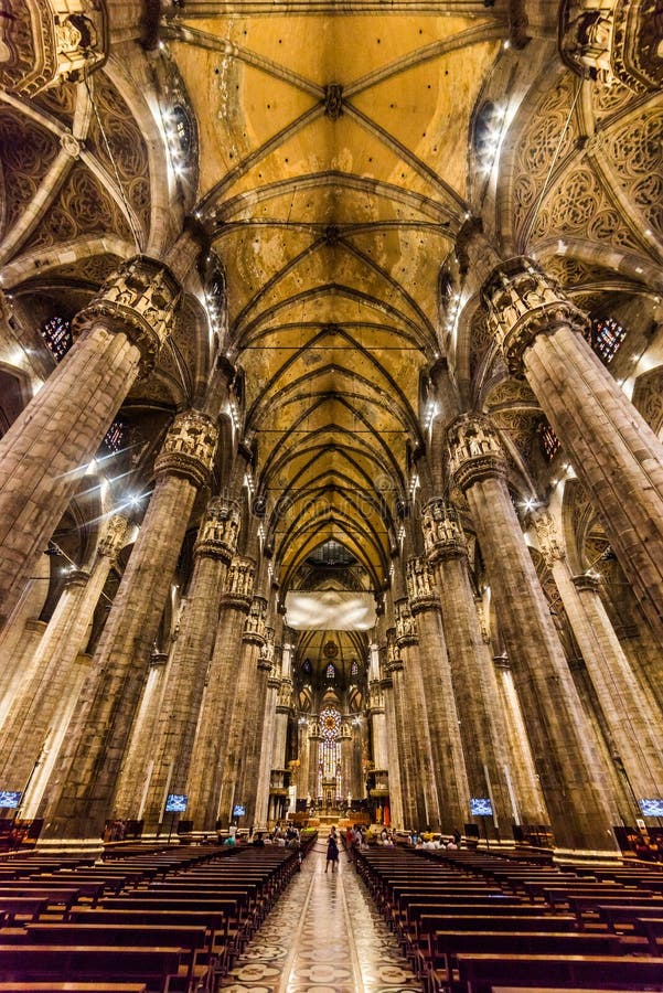 Duomo Di Milano Cathedral Interior View in Duomo Square. Milano, Italy ...