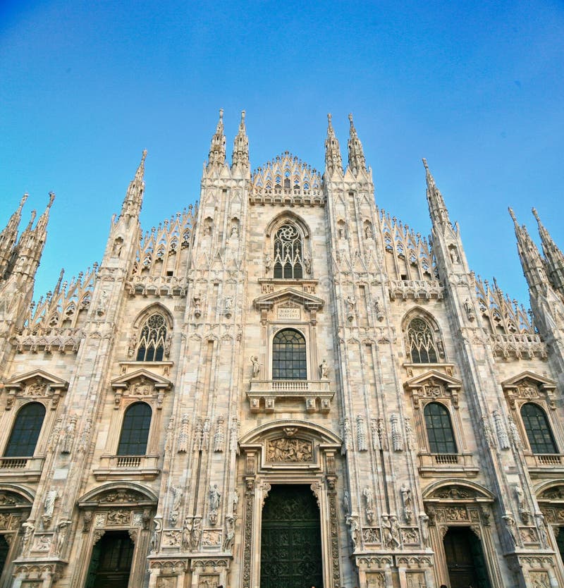 Duomo of Milan with Blue Sky Stock Photo - Image of light, church: 27533666