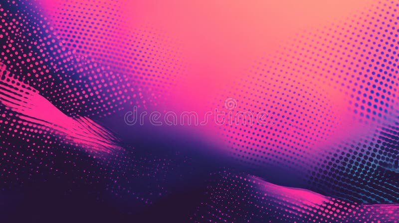 Duotone Halftone Texture Pattern in Synthwave Gradient Design Stock ...