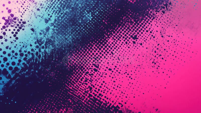 Duotone Halftone Texture Pattern in Synthwave Gradient Design Stock ...