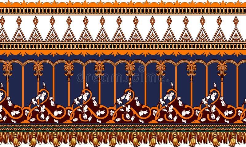 Dupatta Design Print Created Textile Prints Stock Illustration ...