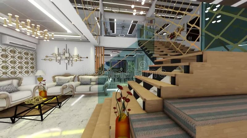 Modern Duplex Home Guest Room Interior Design with Sofa and Pillows ...