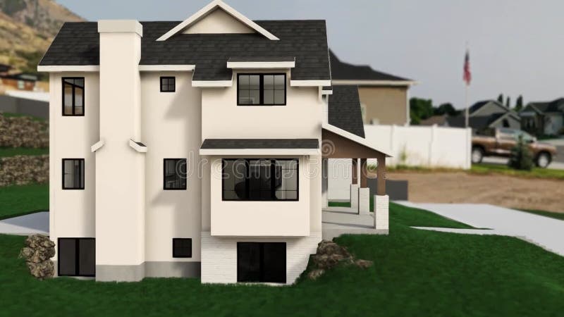 3d Visualization of a House Exterior. Modern Luxurious House Exterior ...