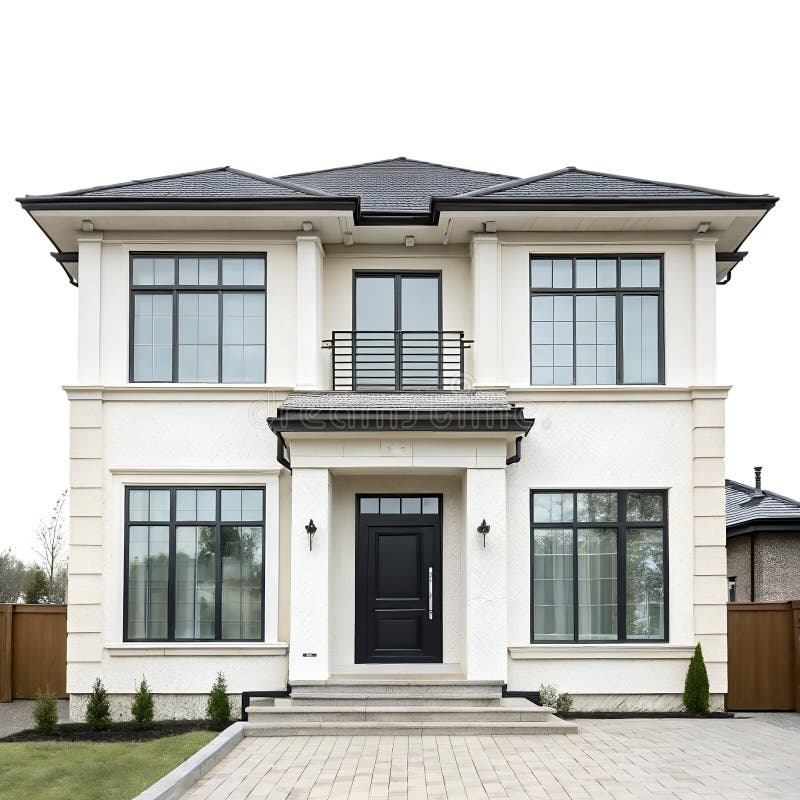 Duplex Front View stock illustration. Illustration of contemporary ...