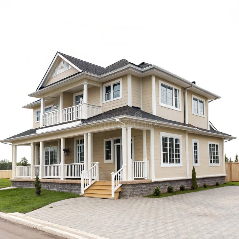 Duplex House Isolated on Transparent Background Stock Illustration ...