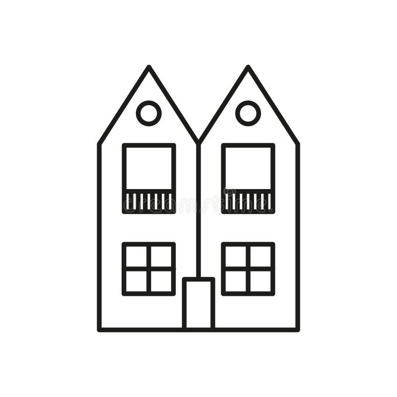 Duplex Icon Flat Line Symbol Set Stock Illustration - Illustration of ...