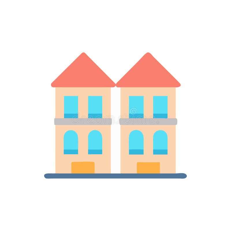 Duplex Icon for Multi-Family Units Stock Illustration - Illustration of ...