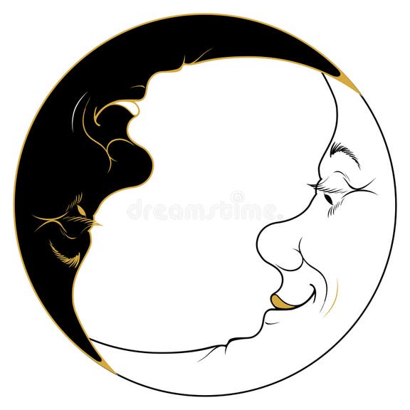 Face Half Moon Stock Illustrations – 731 Face Half Moon Stock ...