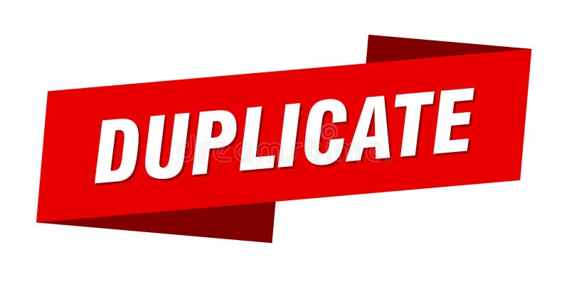 Duplicate Banner Template. Duplicate Ribbon Label Stock Vector ...