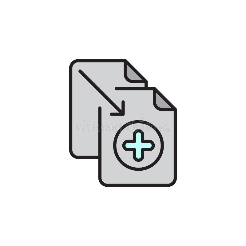 Duplicate Colored Vector Icon on White Background Stock Illustration ...