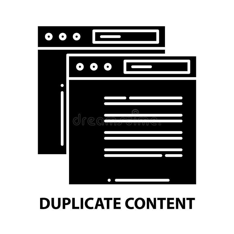 Duplicate Content Icon, Black Vector Sign with Editable Strokes ...