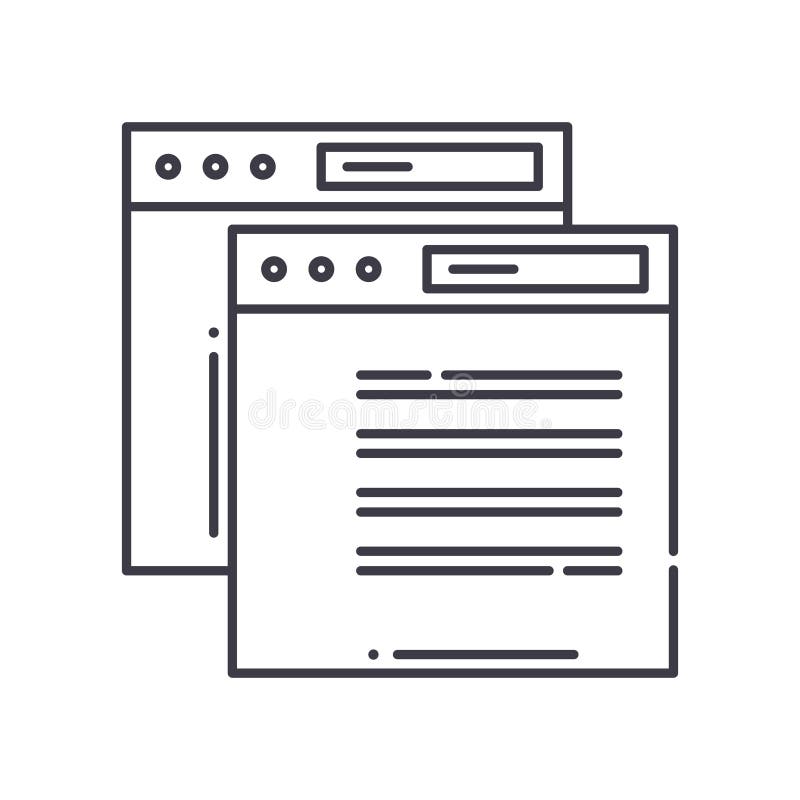 Duplicate Content Icon, Linear Isolated Illustration, Thin Line Vector ...