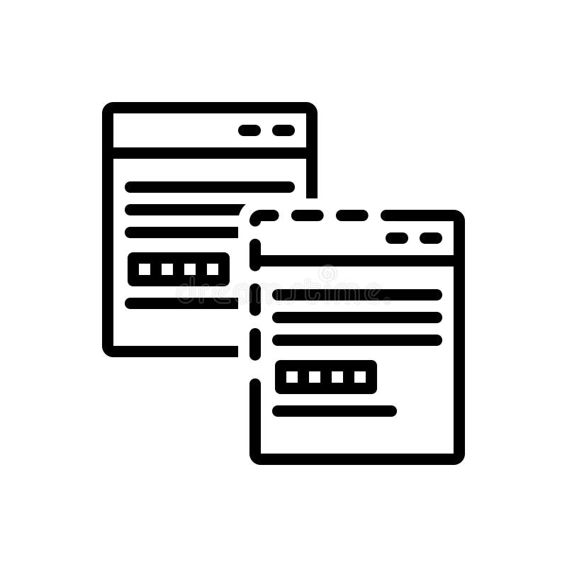 Black Line Icon for Duplicate, Contents and Copyright Stock Vector ...