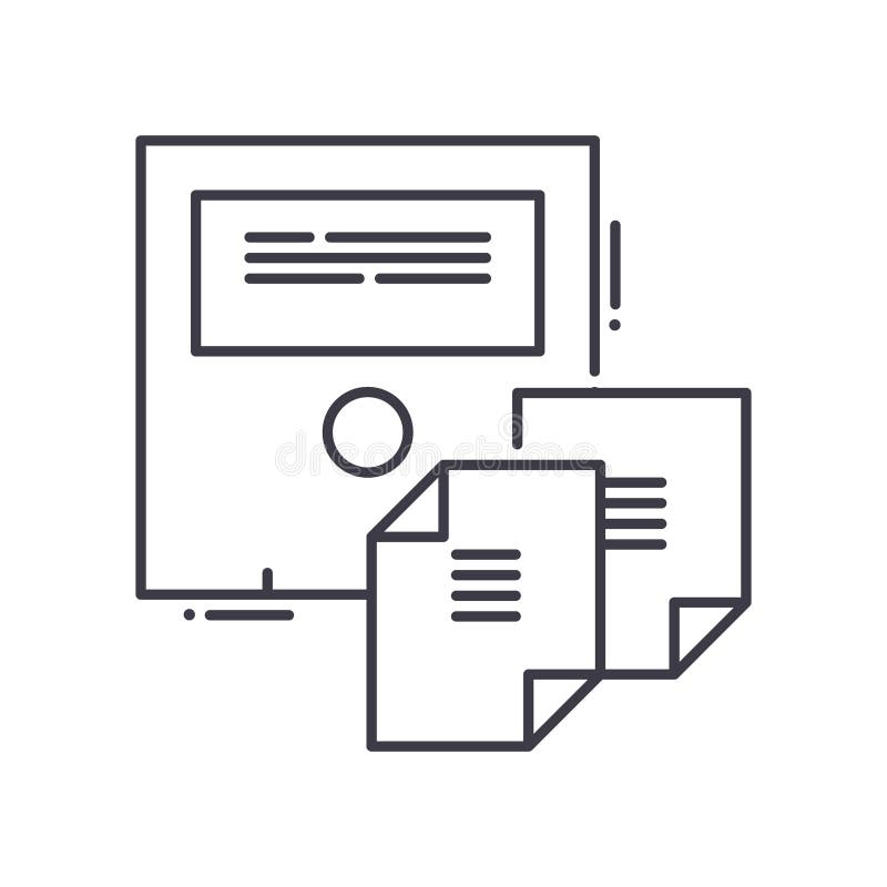 Duplicate Data Storage Icon, Linear Isolated Illustration, Thin Line ...