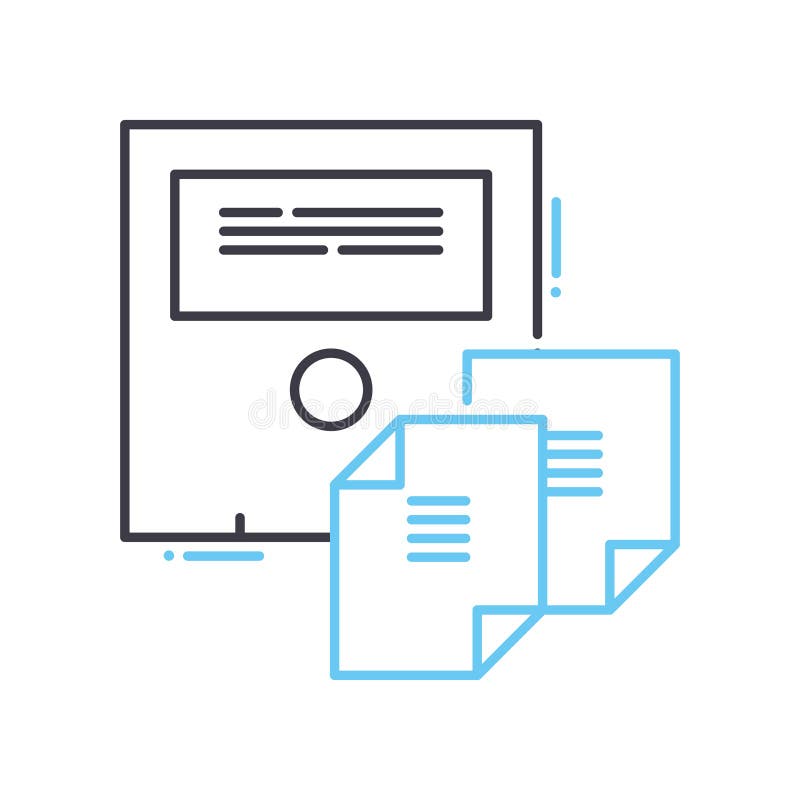 Duplicate Data Storage Line Icon, Outline Symbol, Vector Illustration ...
