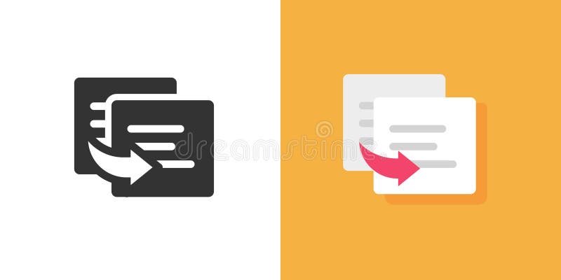 Duplicate Document File Icon Symbol Vector Graphic Flat Pictogram Glyph ...